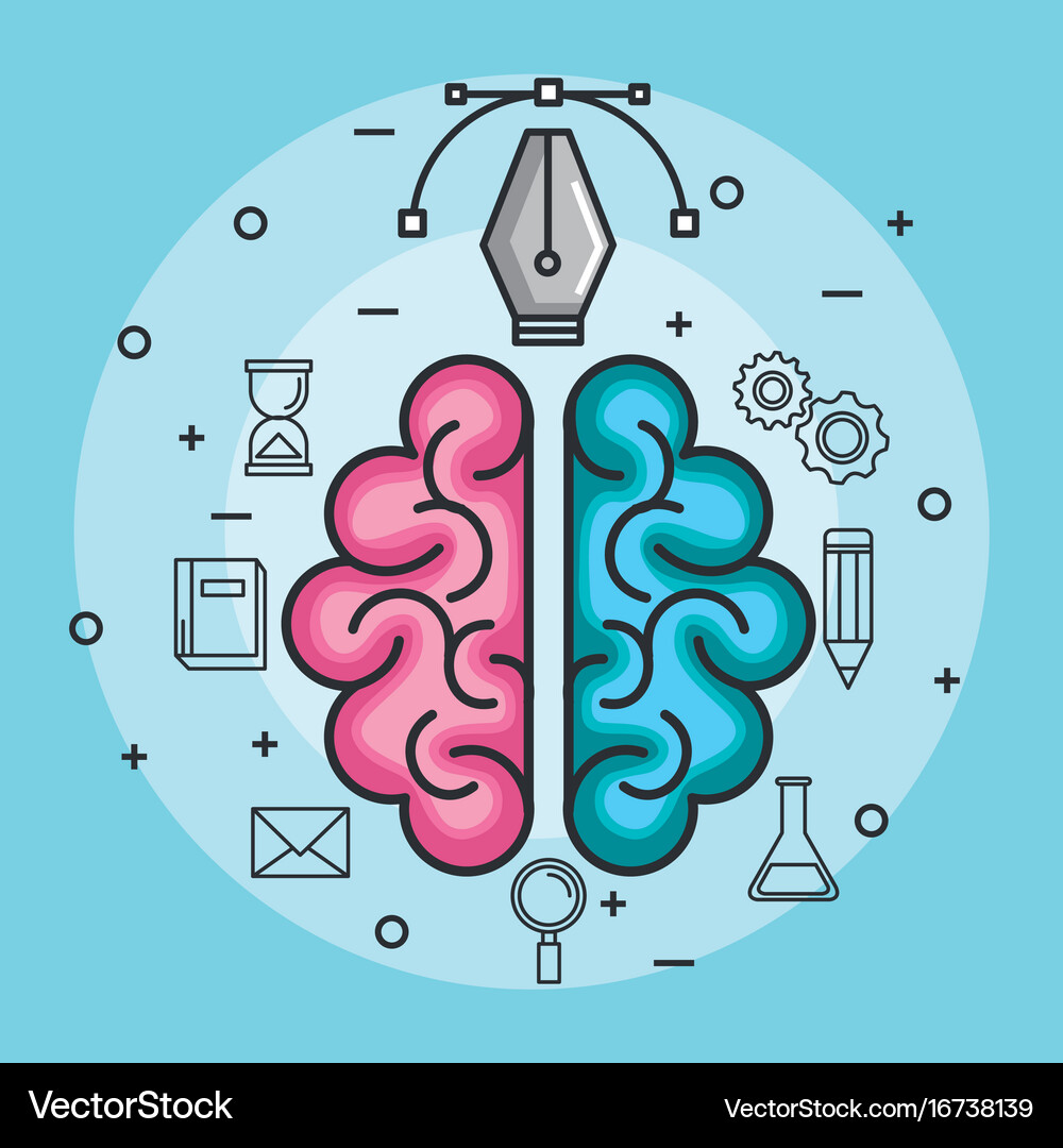 Brain think idea power design concept Royalty Free Vector