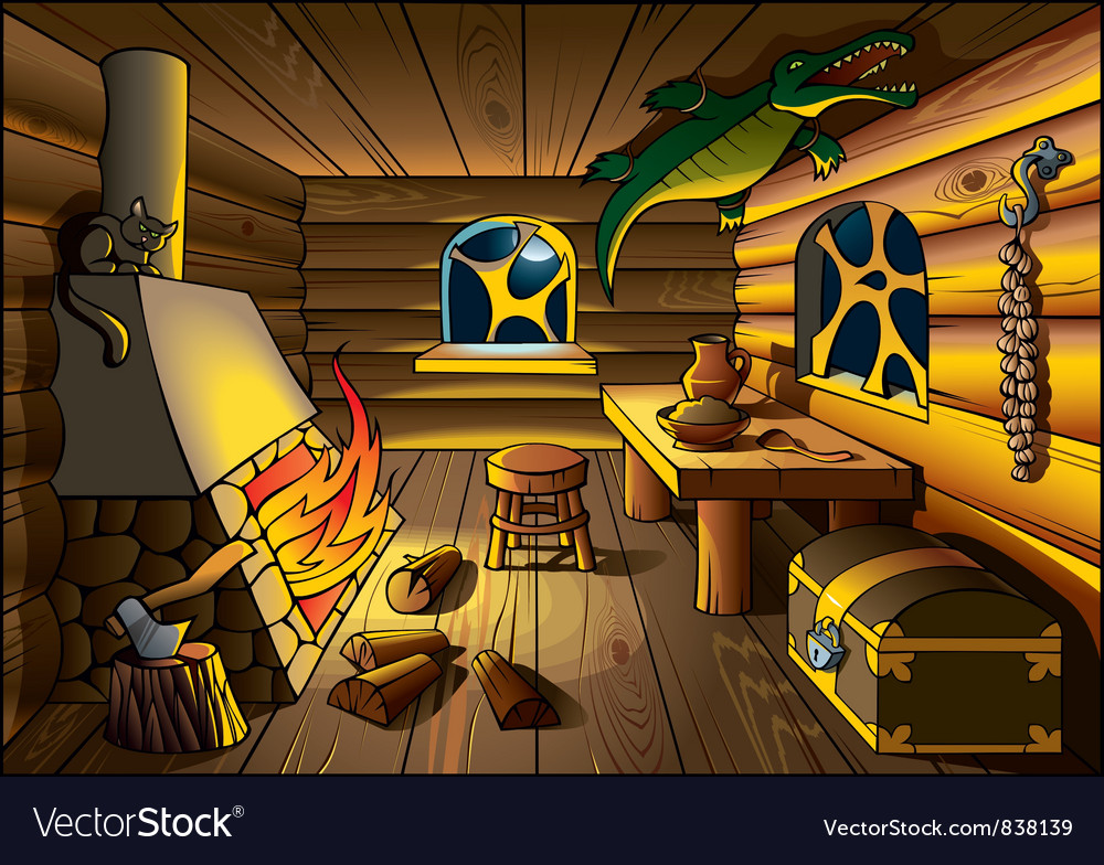 Witch house inside Royalty Free Vector Image - VectorStock