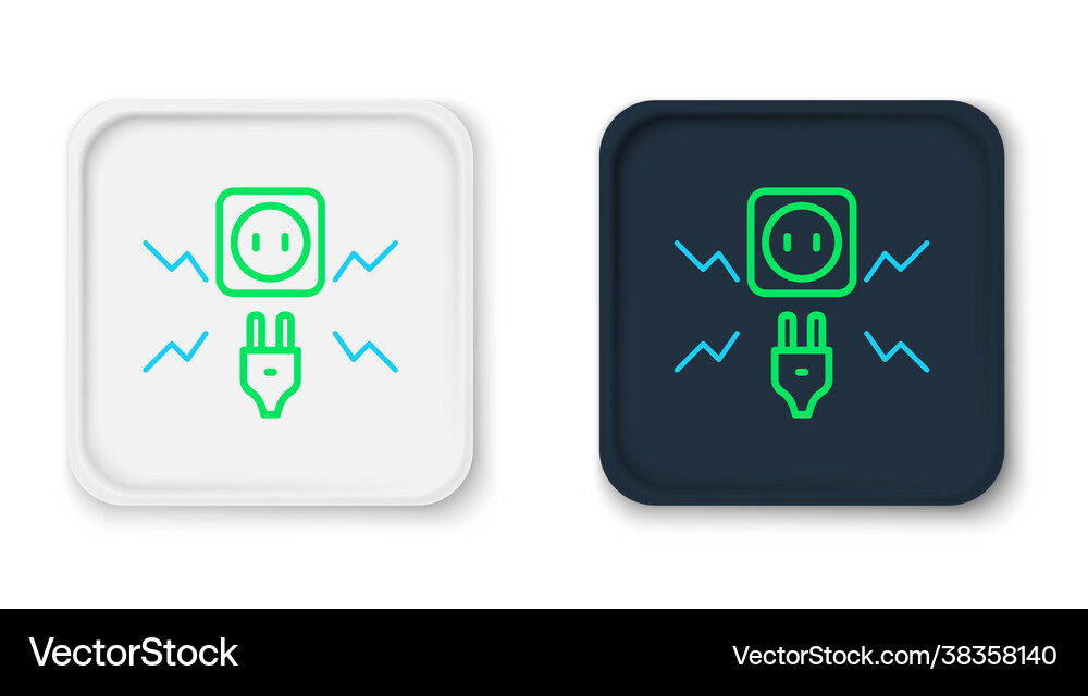 Line connecting electric plug with electricity Vector Image