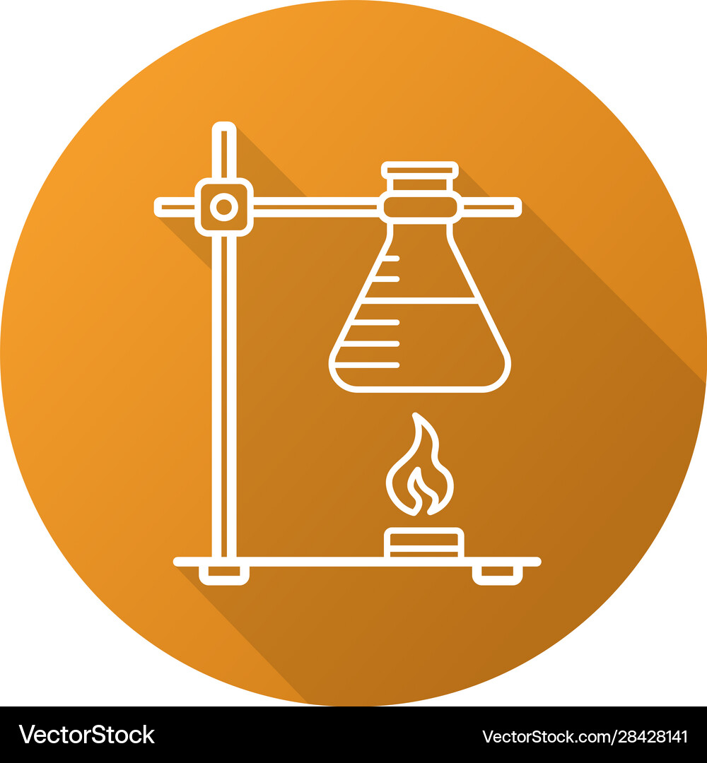Chemical reaction flat linear long shadow icon Vector Image