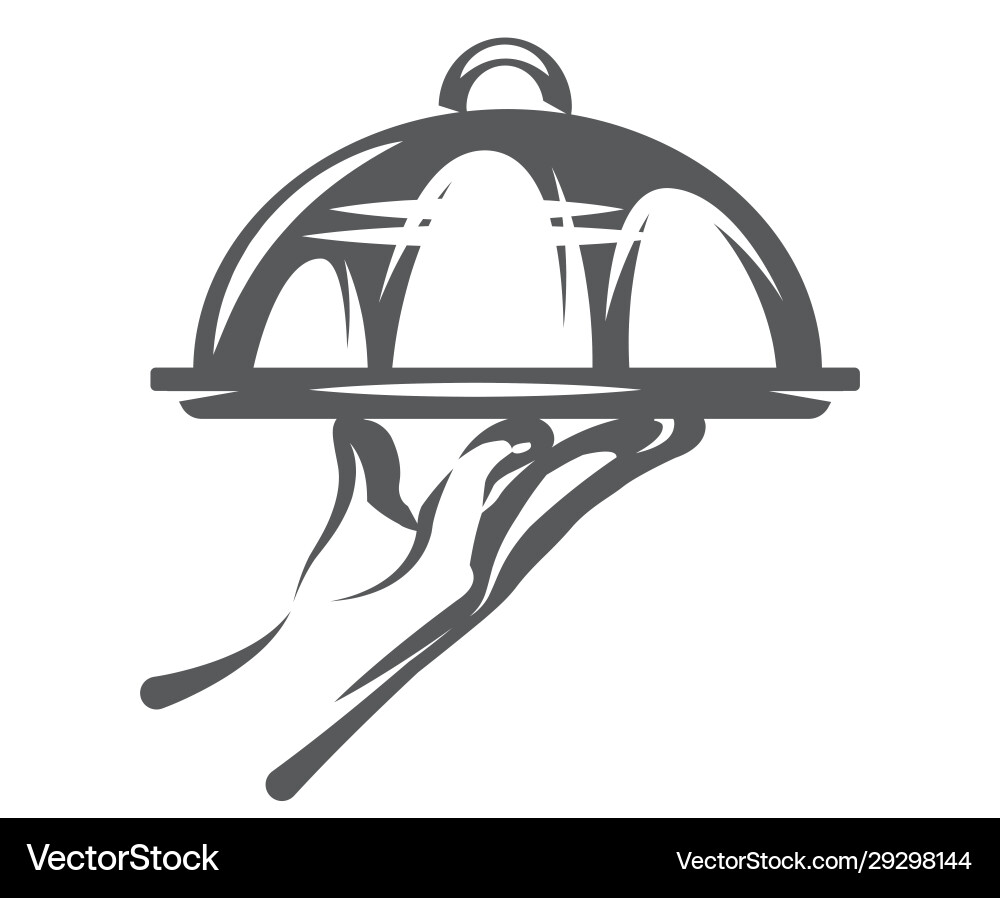 Monochrome for menu design with hand Royalty Free Vector