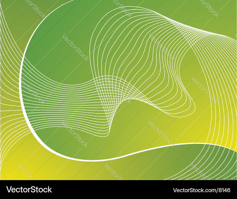 Green background with white waves Royalty Free Vector Image