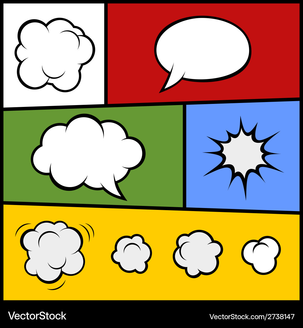 Set of comic bubbles and elements Royalty Free Vector Image