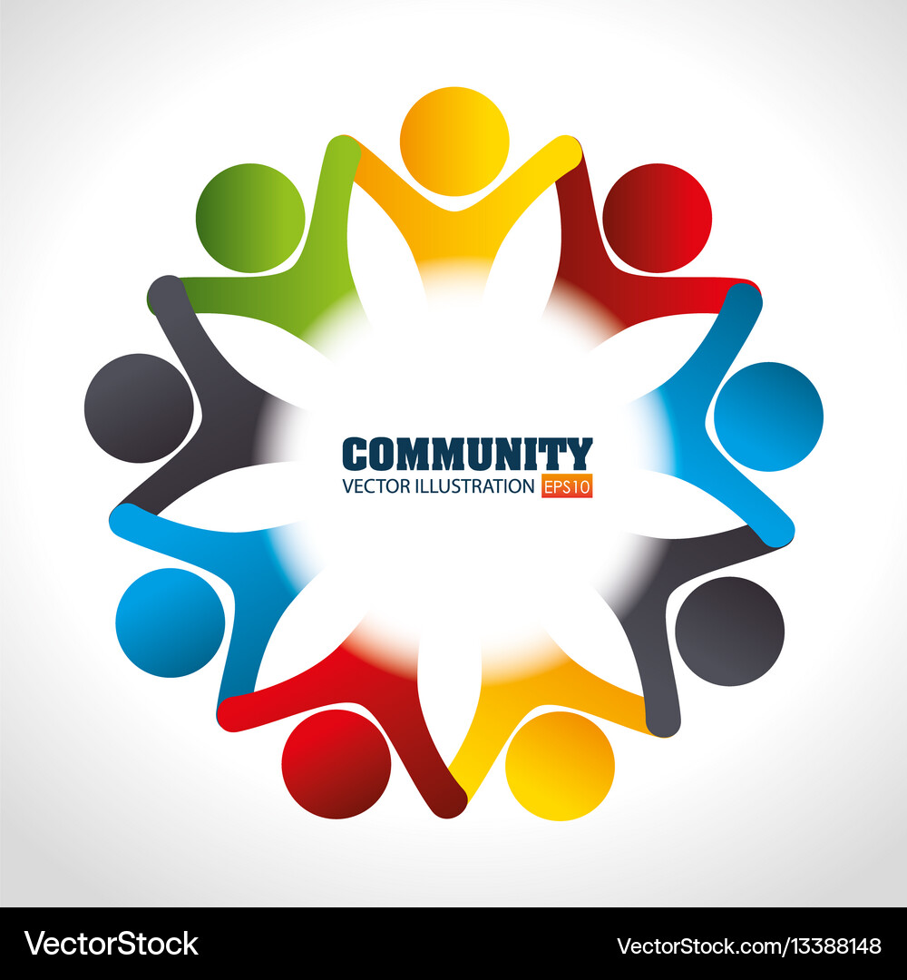 Community social network icon Royalty Free Vector Image