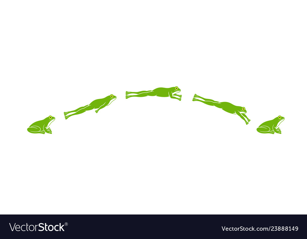 Frog jumping Royalty Free Vector Image - VectorStock