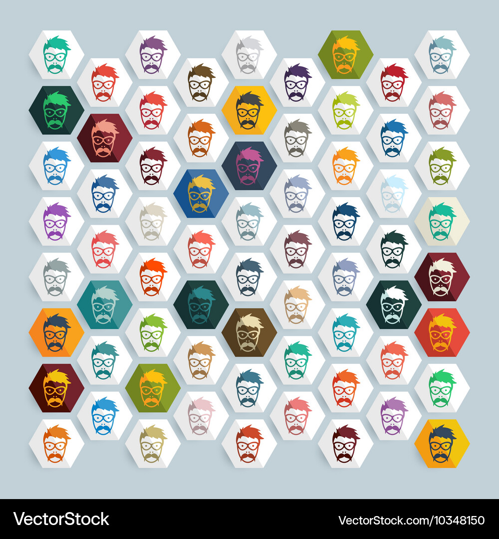 Flat design face male Royalty Free Vector Image