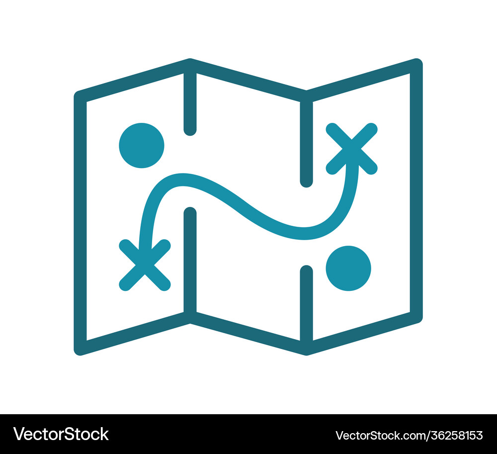 Plan time line route single isolated icon Vector Image