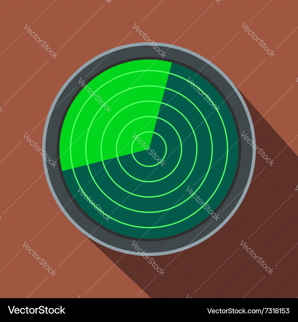 Radar flat icon with shadow Royalty Free Vector Image