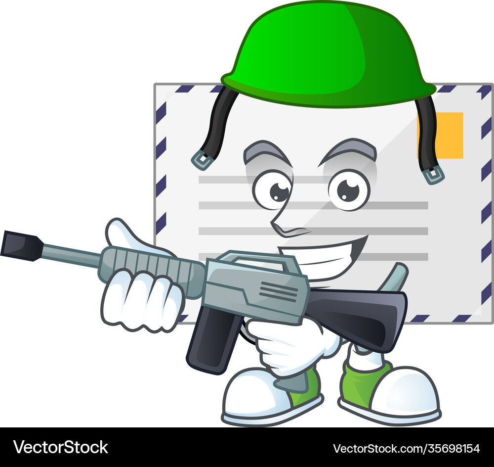 A letter as dedicated army using automatic gun Vector Image