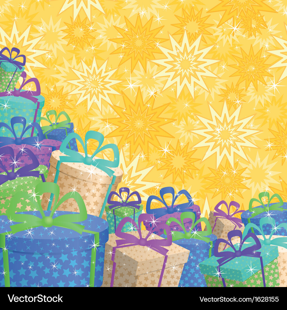Holiday gift boxes background Royalty Free Vector Image