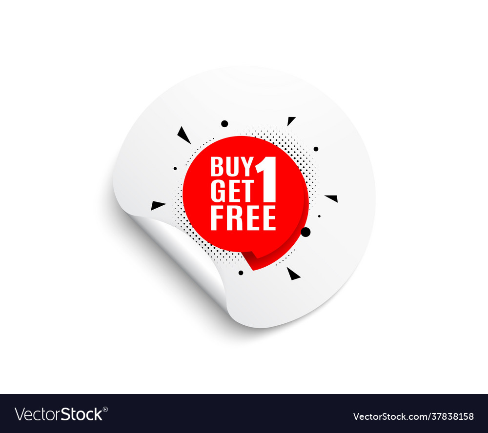 Buy 1 get 1 free sticker discount banner tag Vector Image