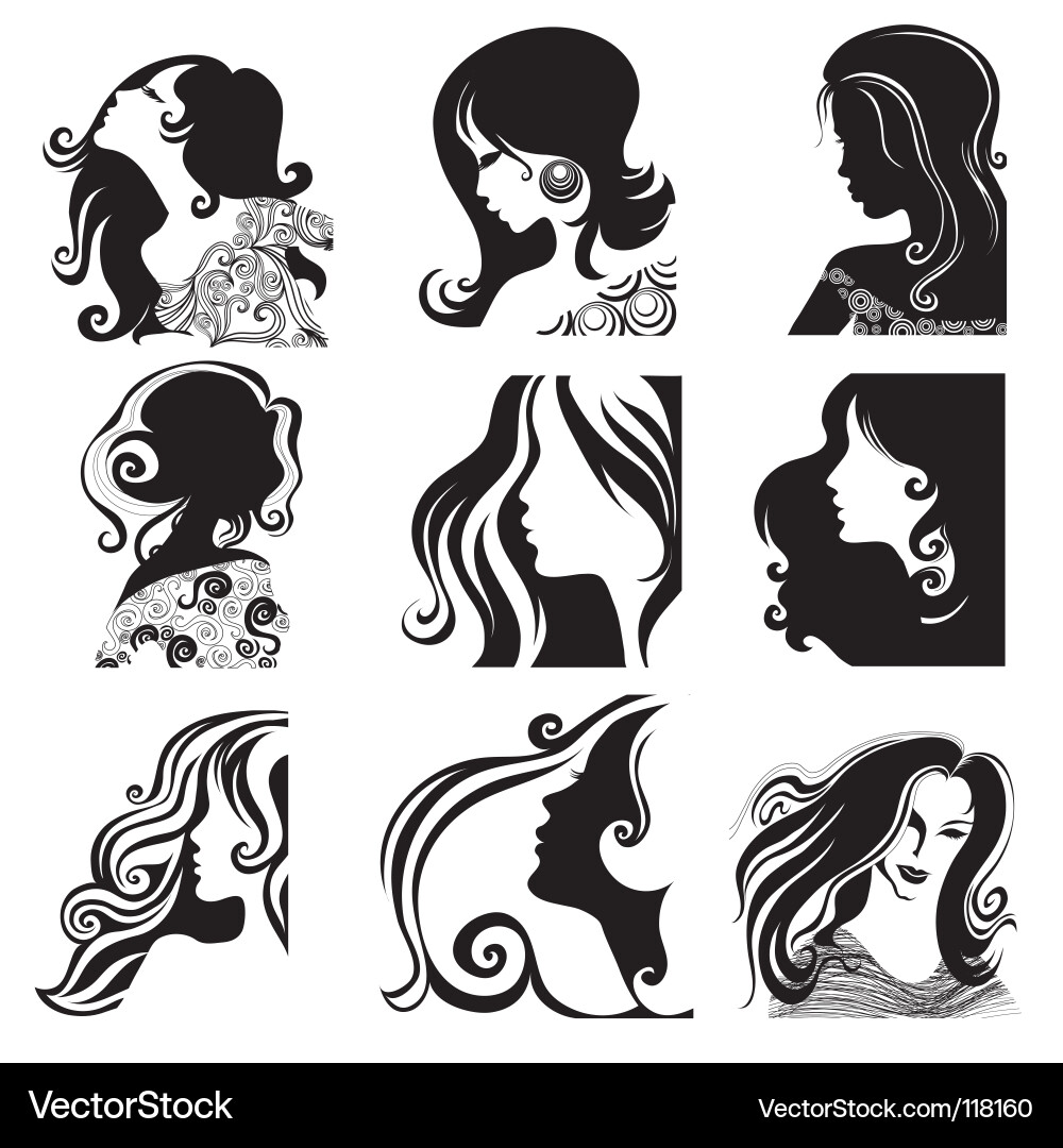 Silhouette ladies Royalty Free Vector Image - VectorStock