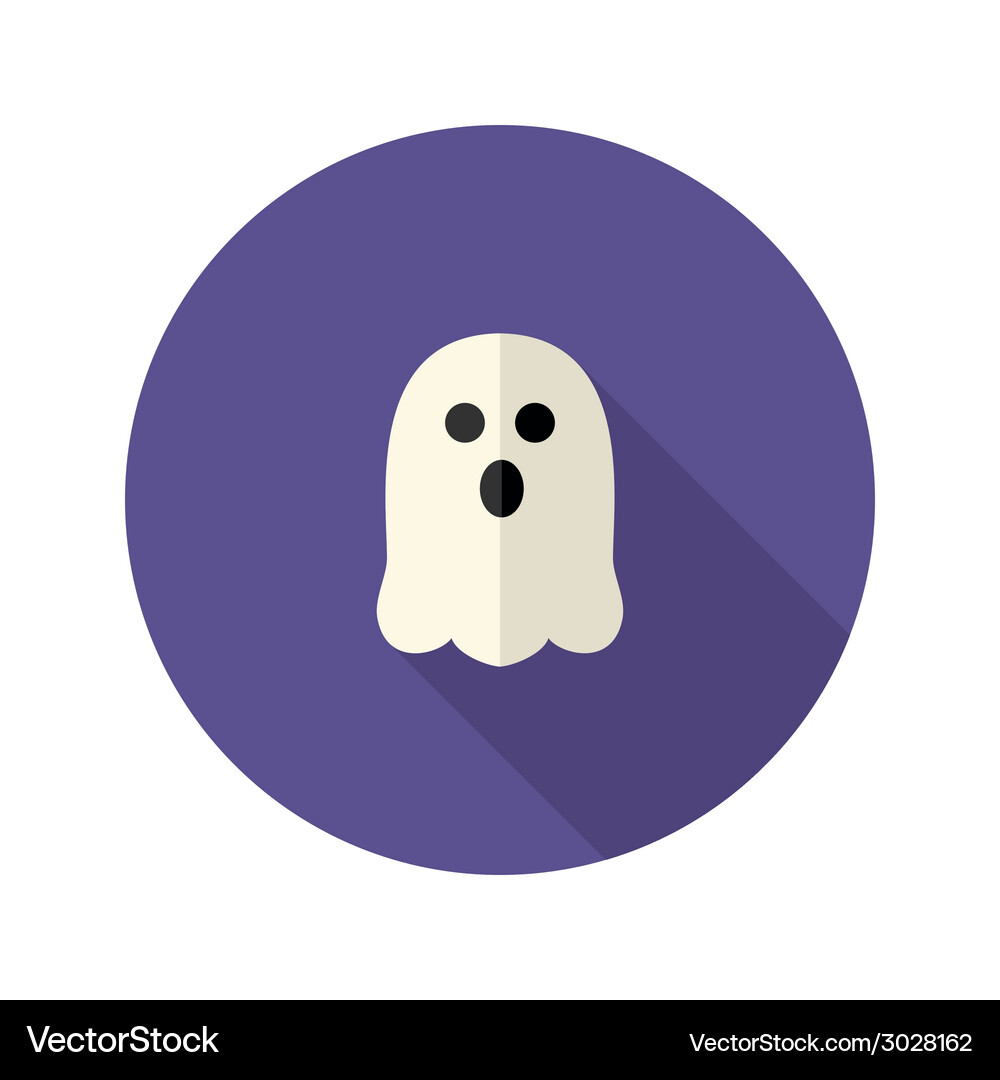 White Scary Ghost Flat Icon Royalty Free Vector Image