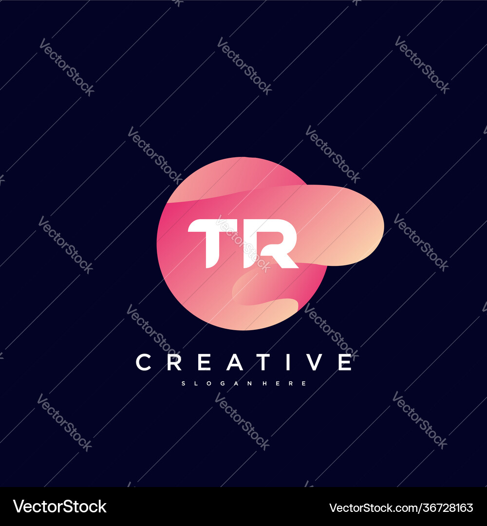 Tr initial letter logo icon design template Vector Image