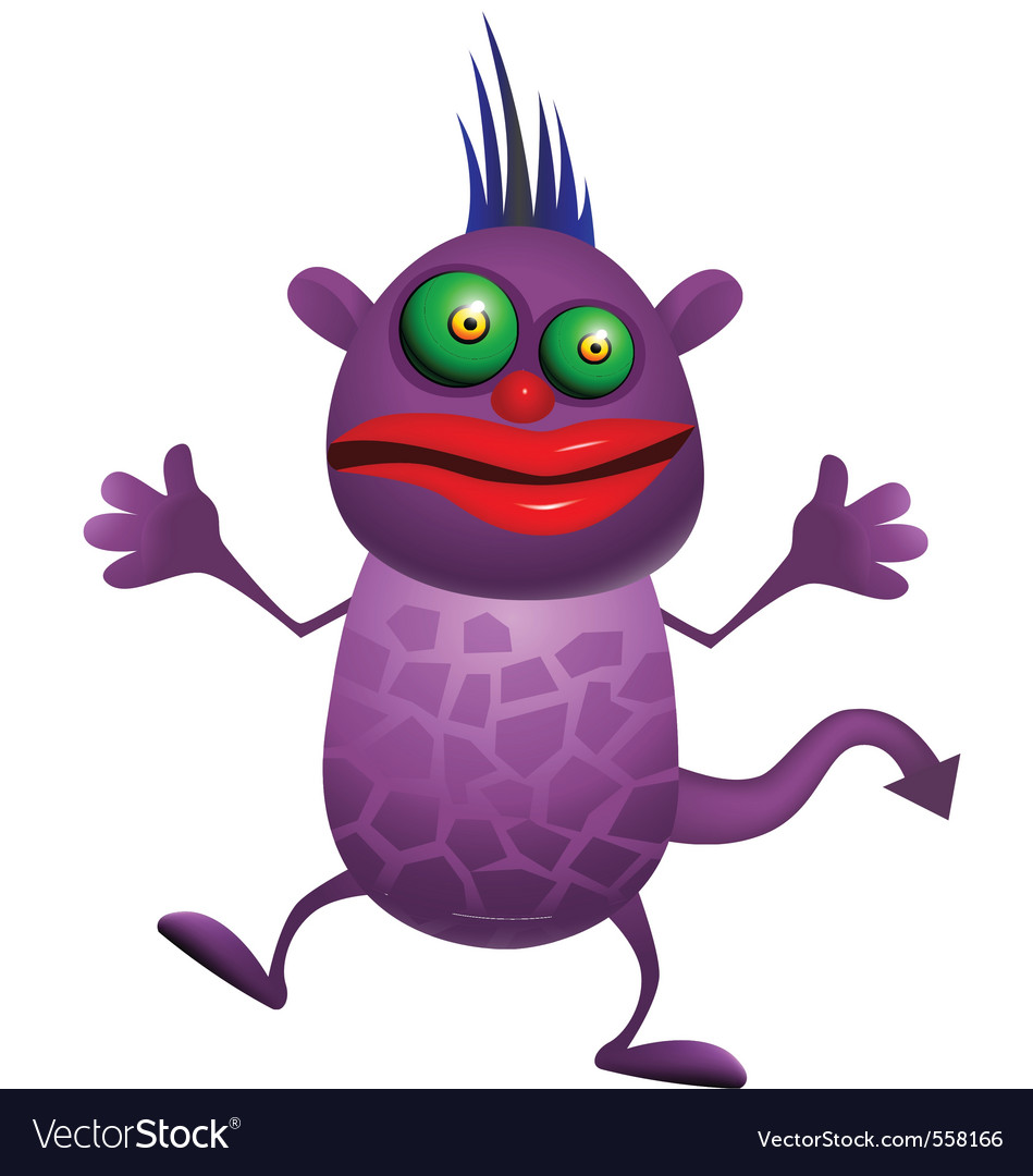 Purple monster Royalty Free Vector Image - VectorStock