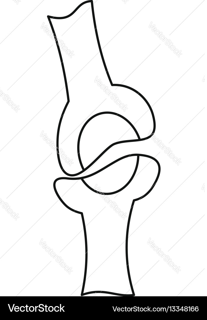 Knee joint icon outline style Royalty Free Vector Image