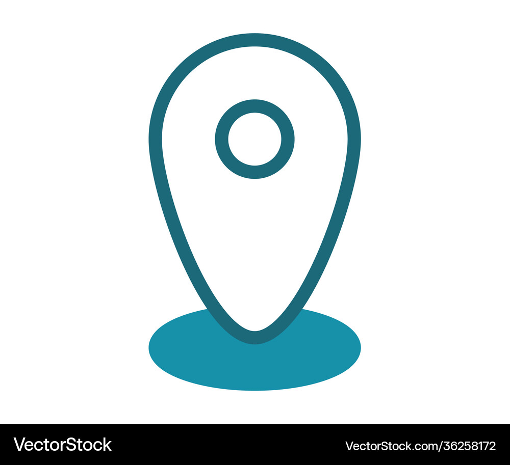 Location mark pin single isolated icon with solid Vector Image