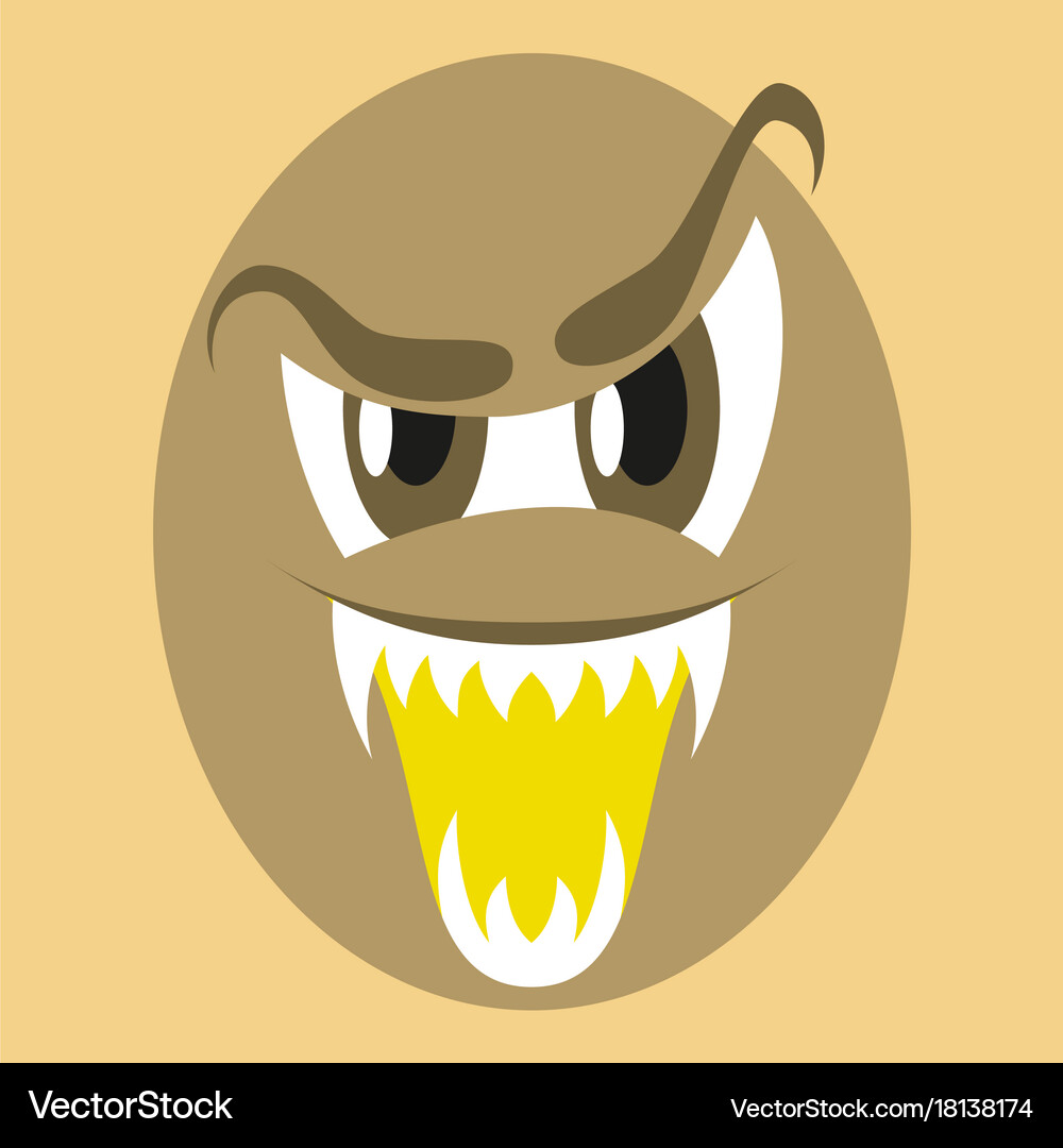 emotional stare evil devil faces smiles set - Stock Image - Everypixel