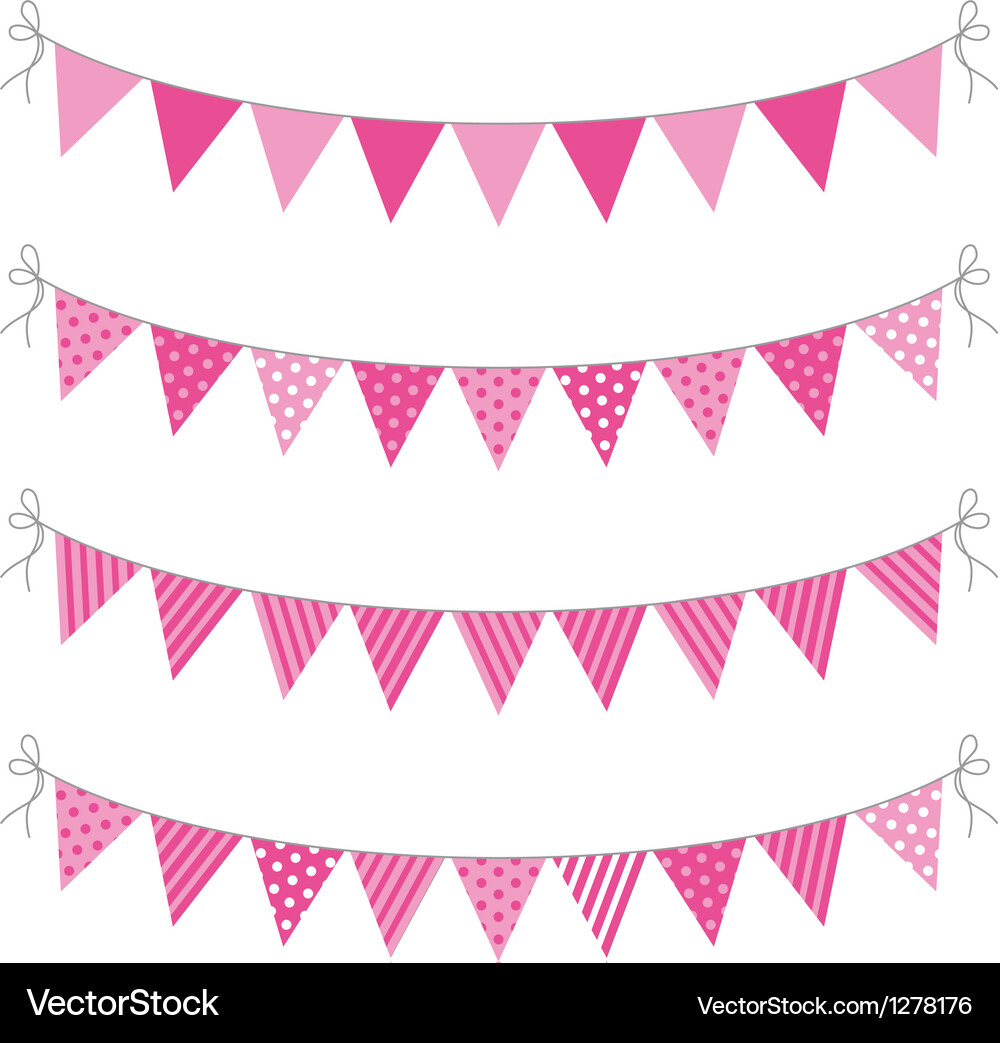 Pink bunting Royalty Free Vector Image - VectorStock