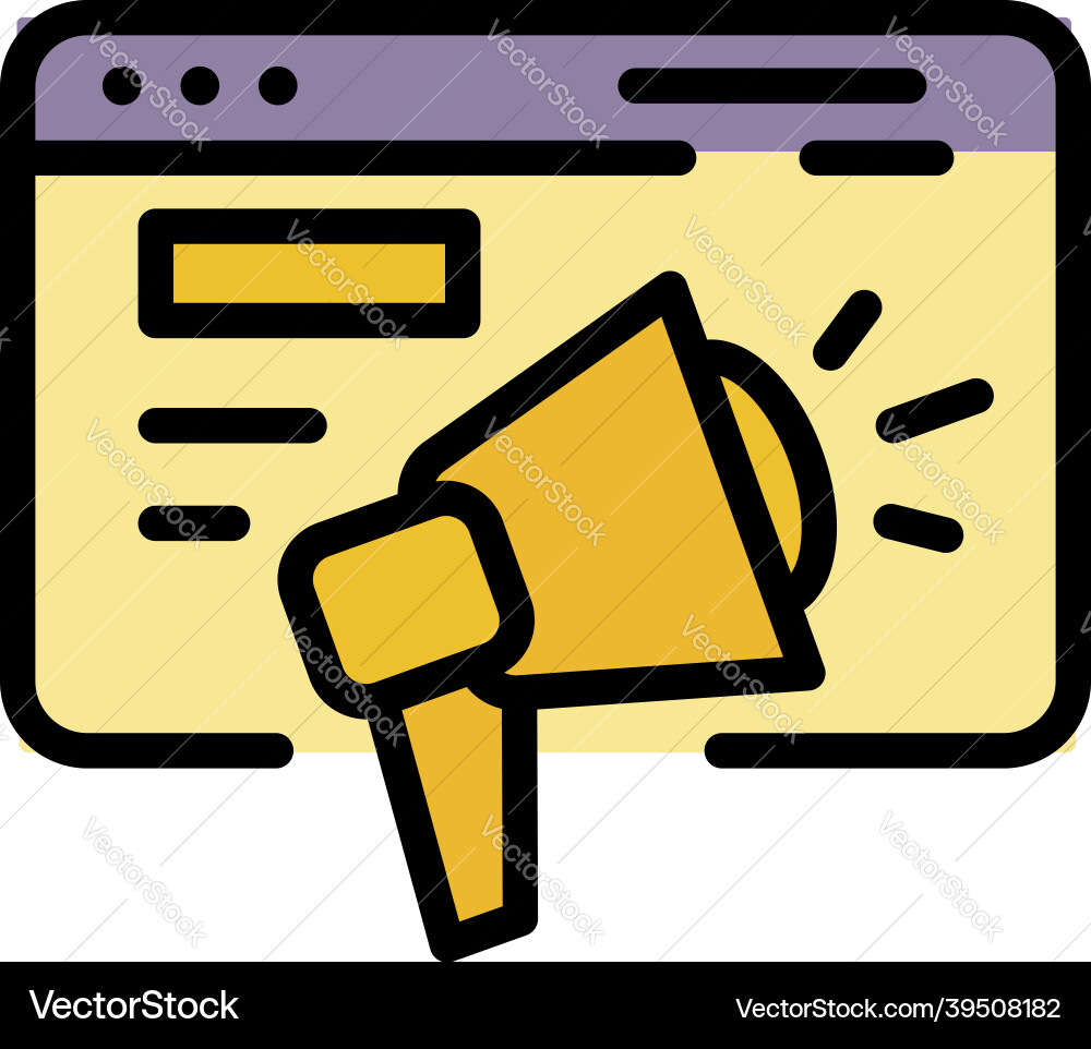 Application alert icon color outline Royalty Free Vector