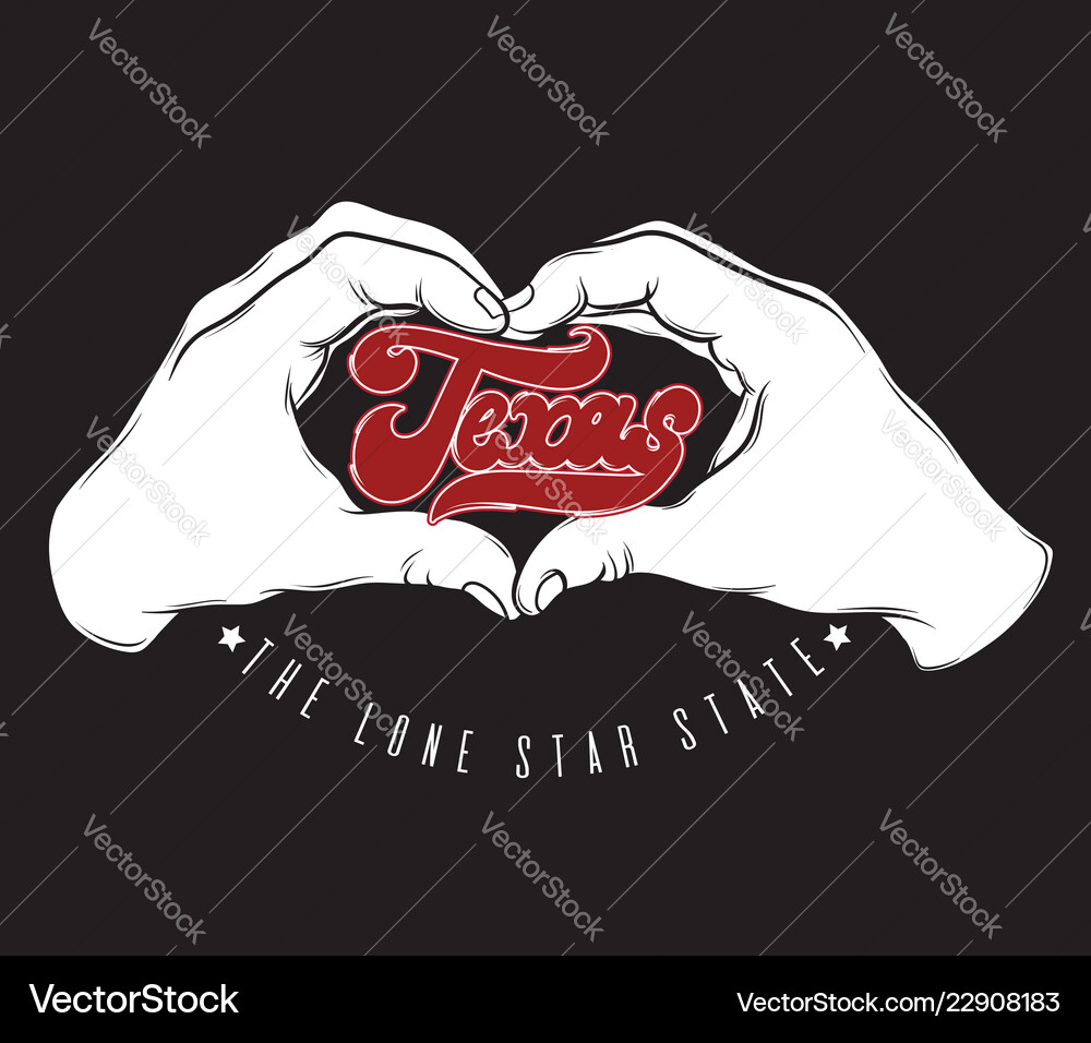 Texas handwritten lettering made in old school Vector Image