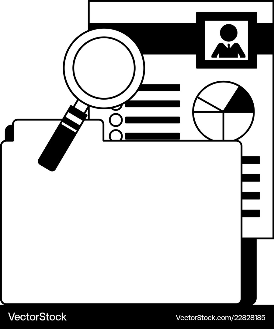 Folder file document hr magnifying glass Vector Image