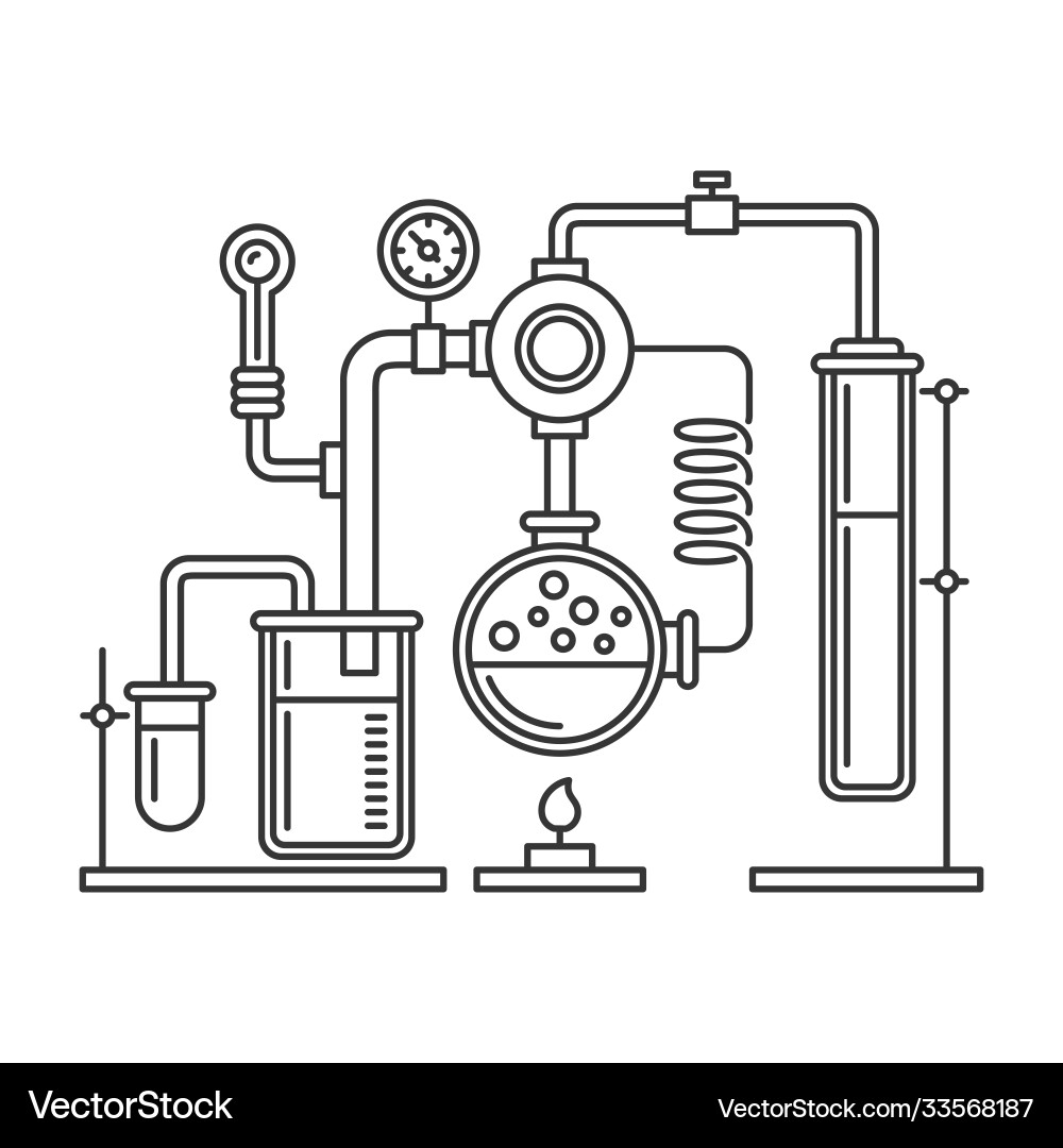 Chemistry laboratory infographic with some Vector Image