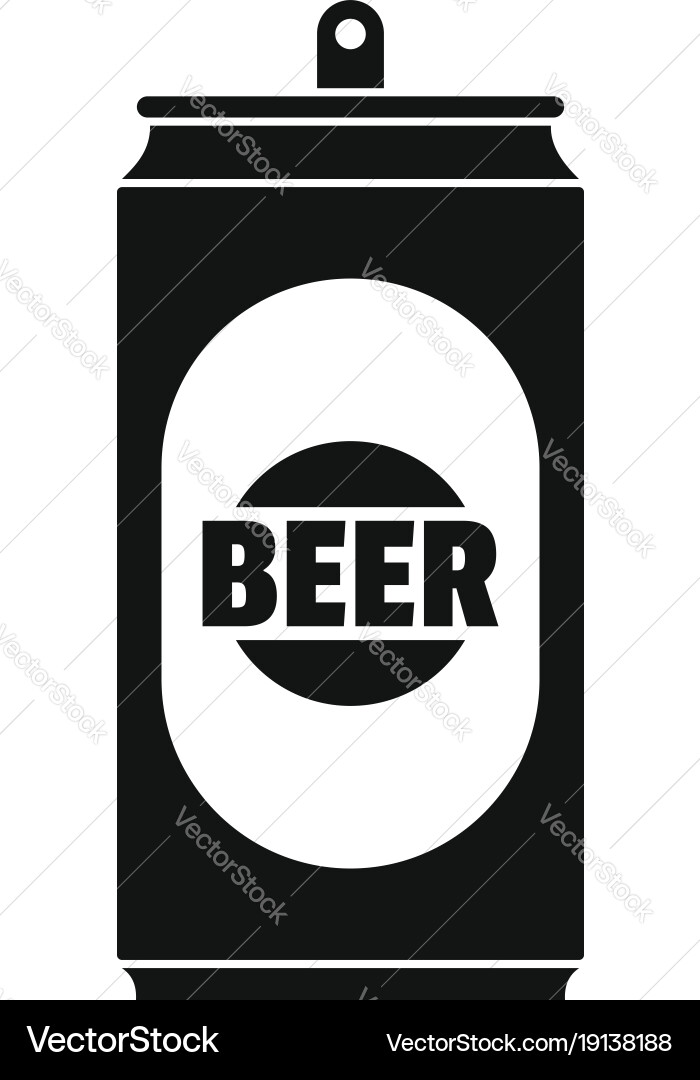 Beer can icon simple style Royalty Free Vector Image