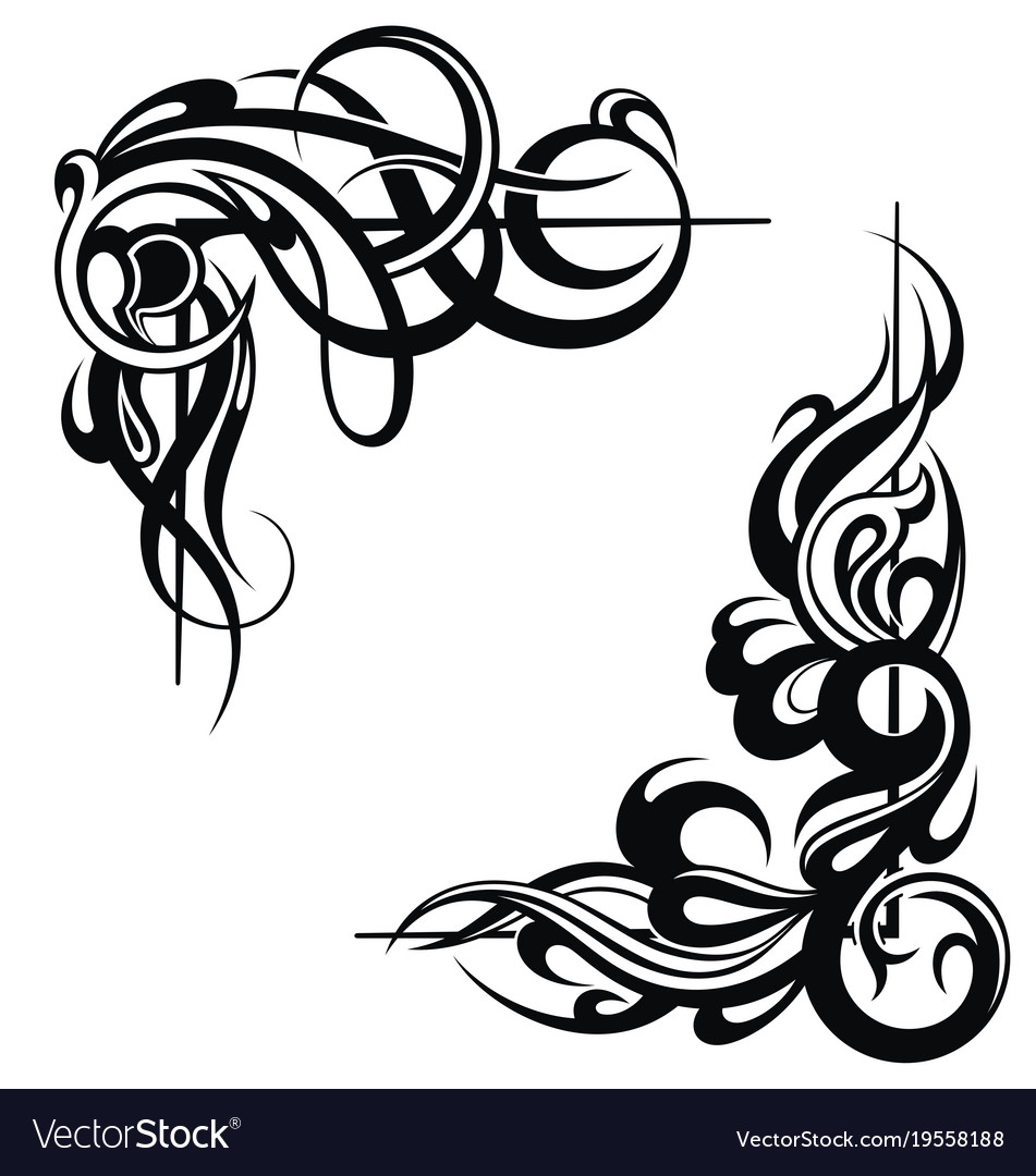 Tattoo frame elements Royalty Free Vector Image