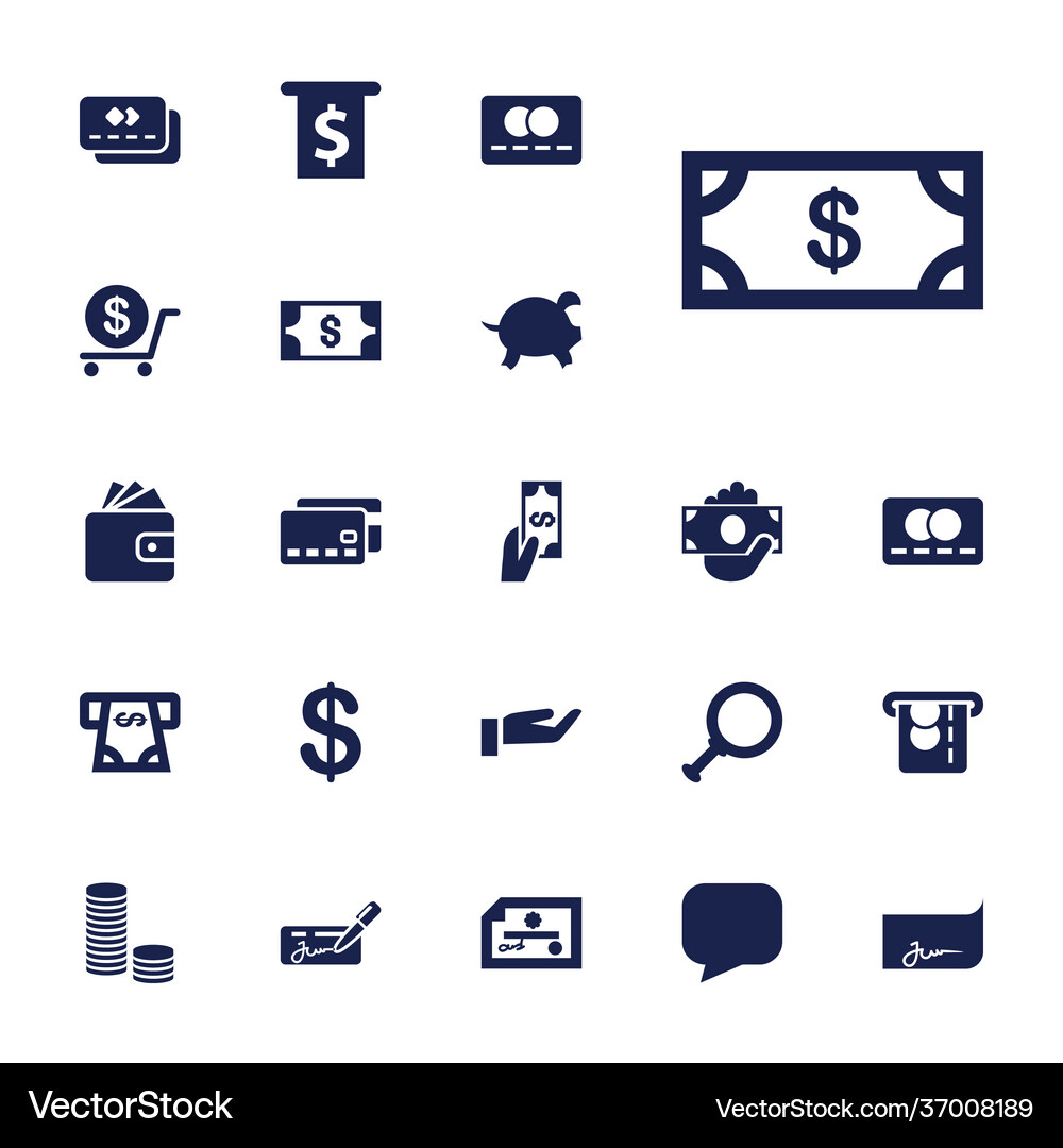 Cash icons Royalty Free Vector Image - VectorStock