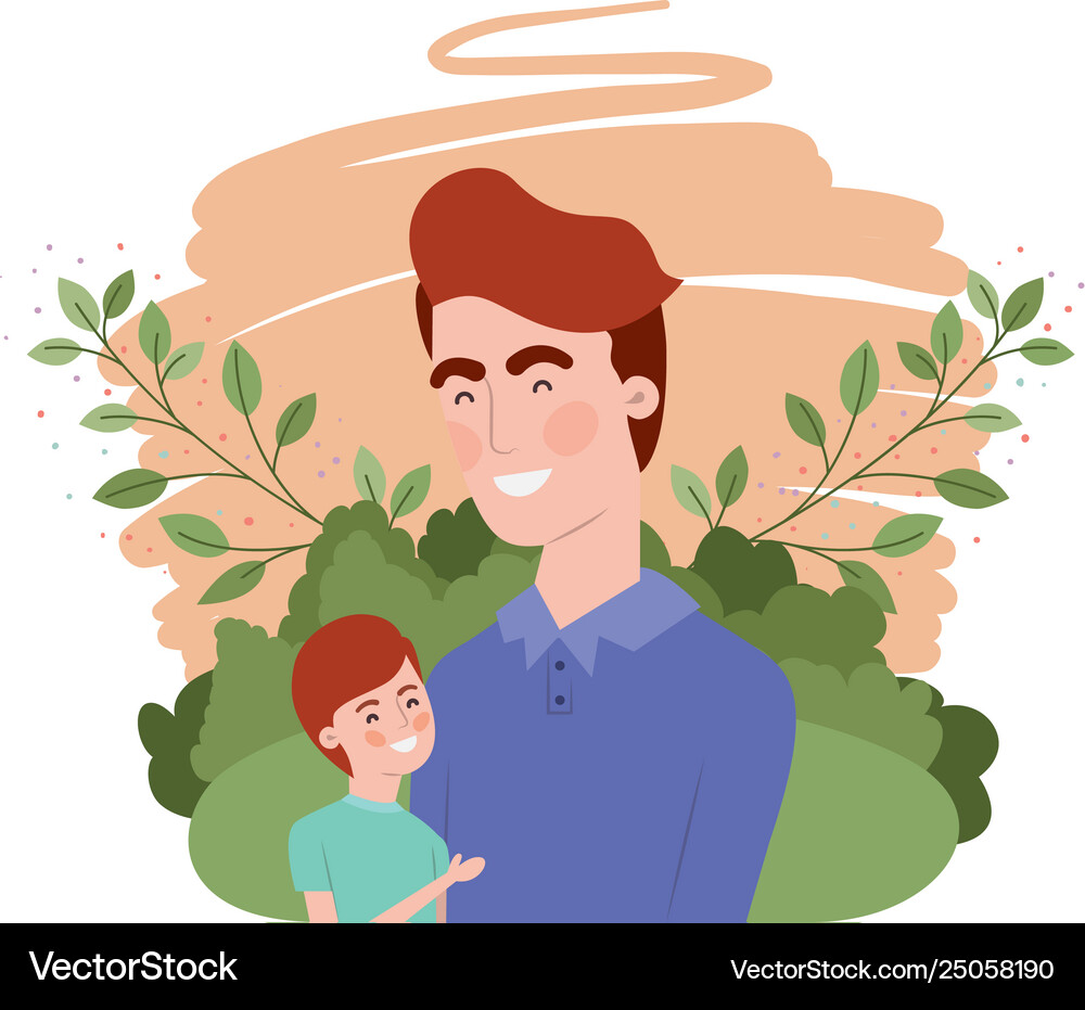 Father with son avatar character Royalty Free Vector Image