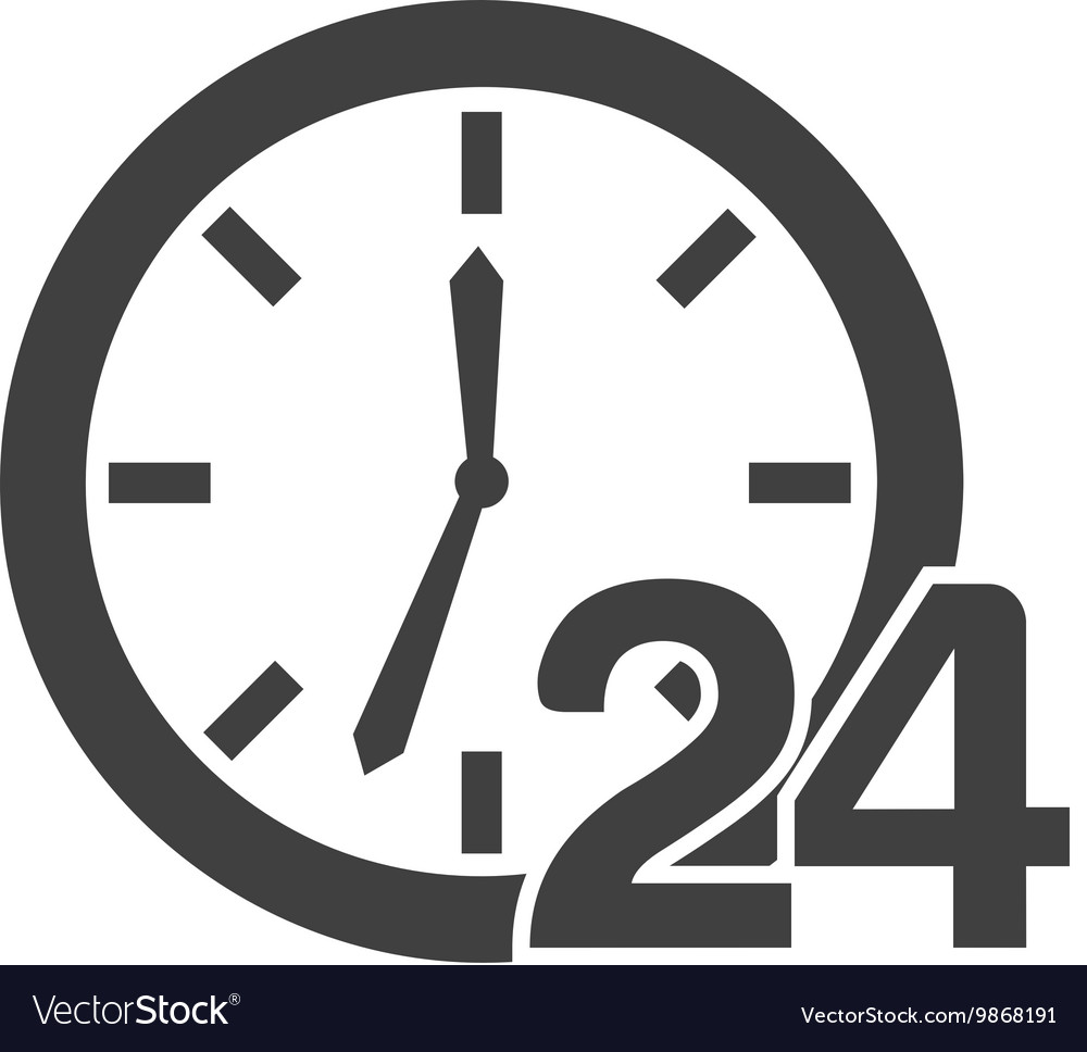 Time clock 24 hours icon Royalty Free Vector Image Time clock 24 hours icon Royalty Free Vector Image