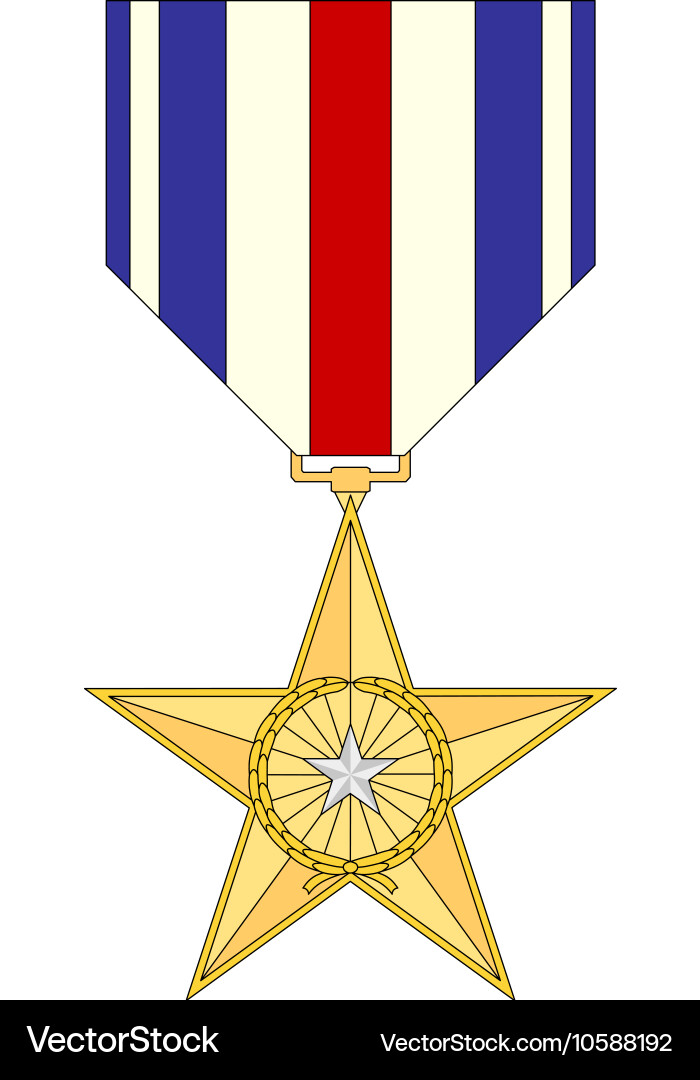 Silver Star Medal Royalty Free Vector Image - VectorStock