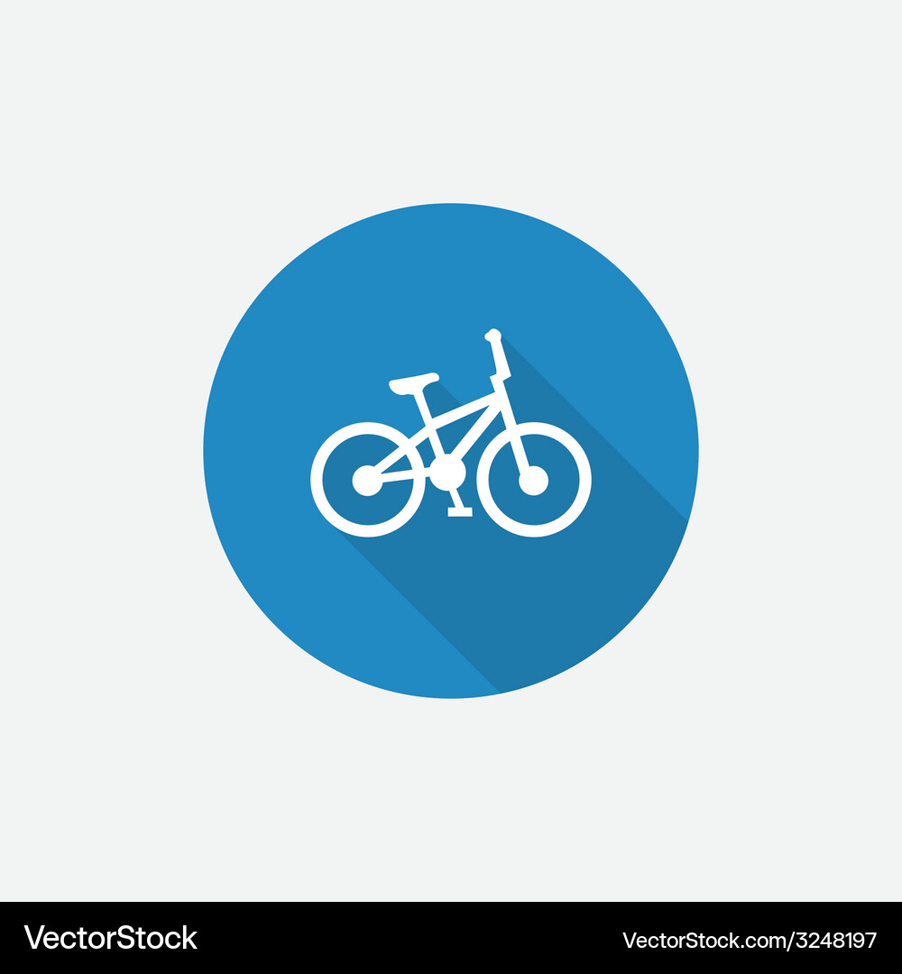 Bike flat blue simple icon with long shadow Vector Image