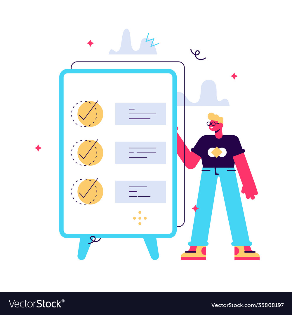 Concept successful task completion organize Vector Image Concept successful task completion organize Vector Image