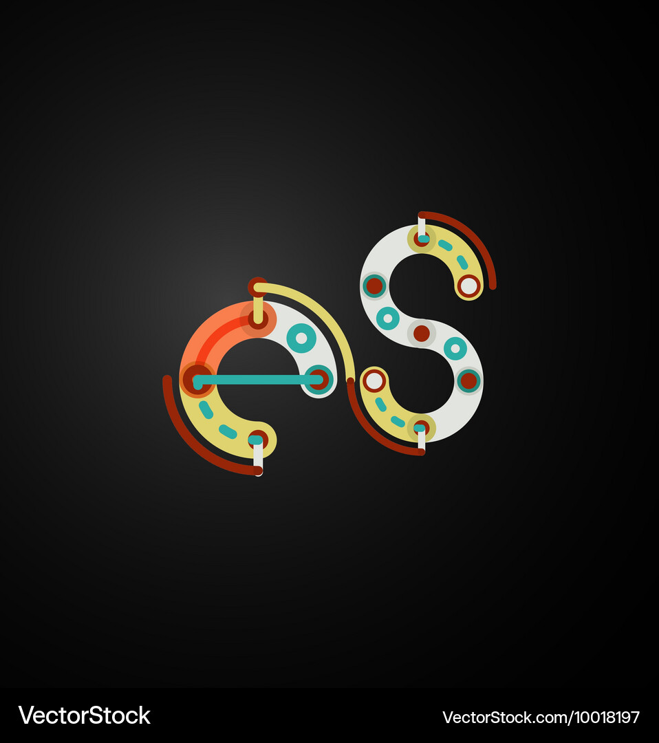 Line letter design Royalty Free Vector Image - VectorStock