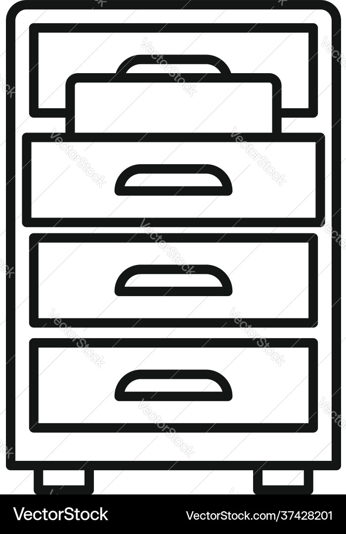 Drawer folder documents icon outline style Vector Image