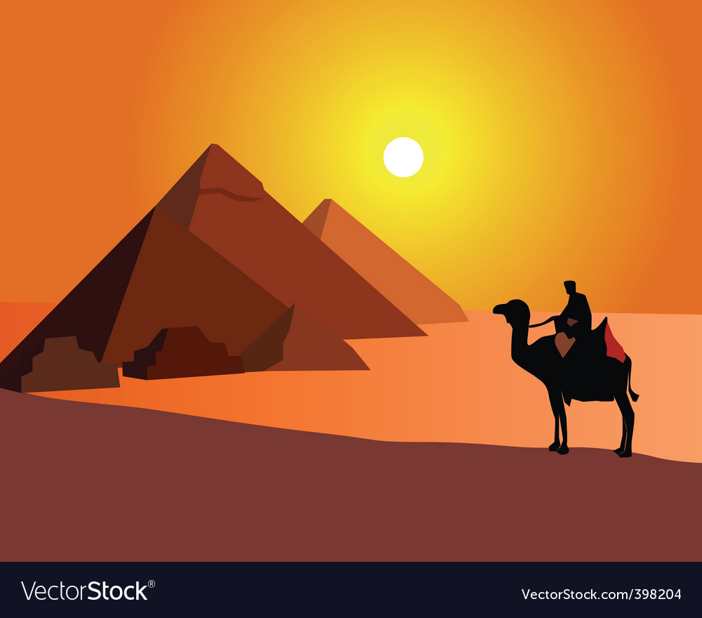 Egyptian pyramids Royalty Free Vector Image - VectorStock