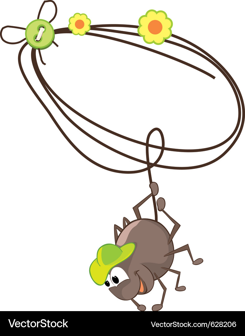 Cartoon spider and cobweb Royalty Free Vector Image