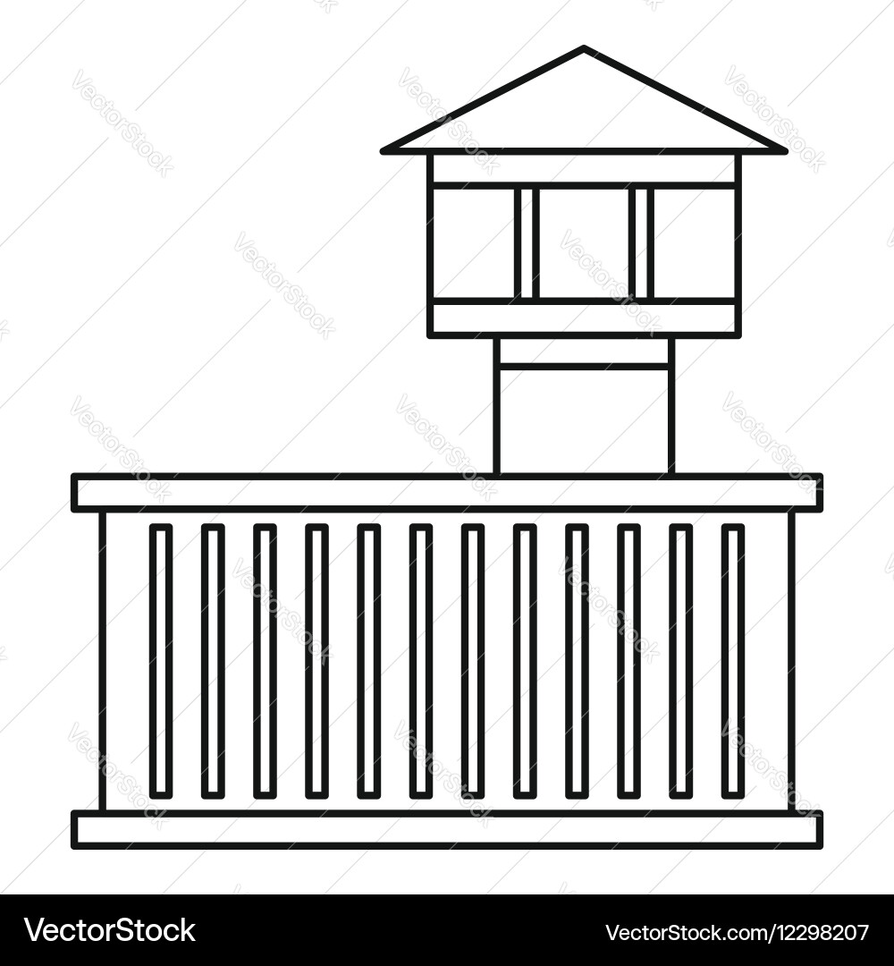Prison tower icon outline style Royalty Free Vector Image
