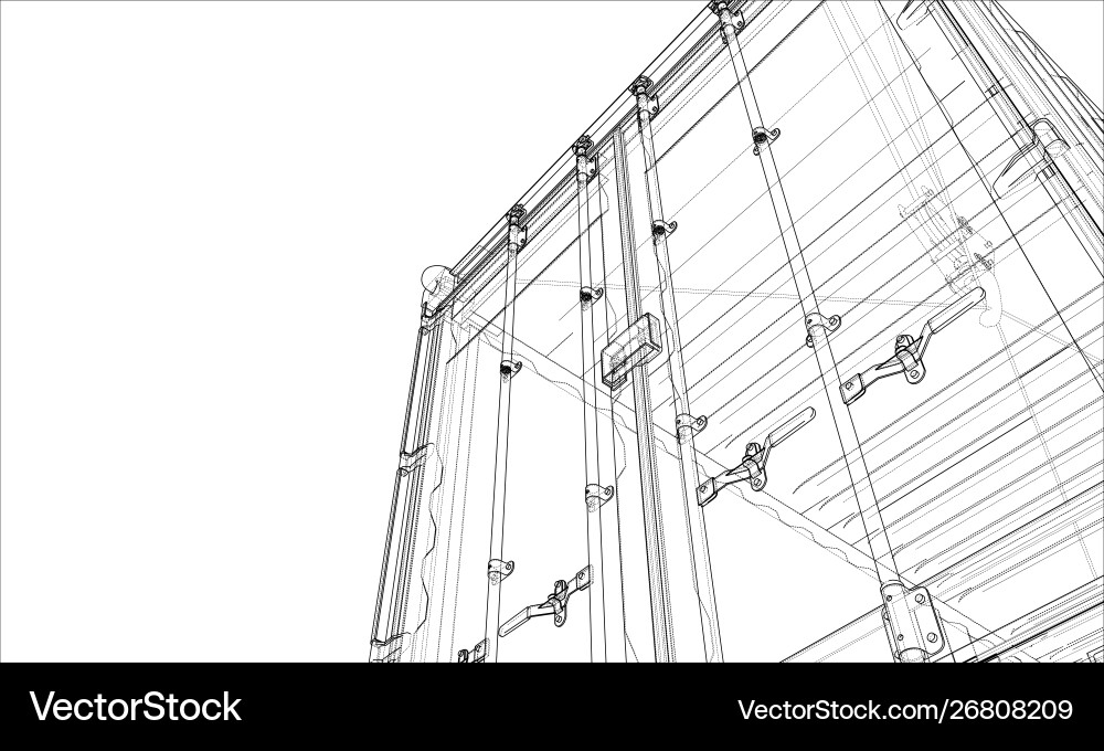 Cargo container wire-frame style Royalty Free Vector Image