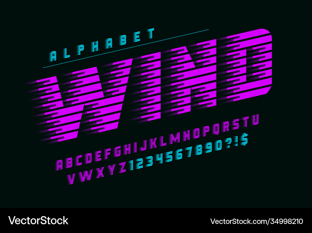 Dynamic alphabet design letters Royalty Free Vector Image