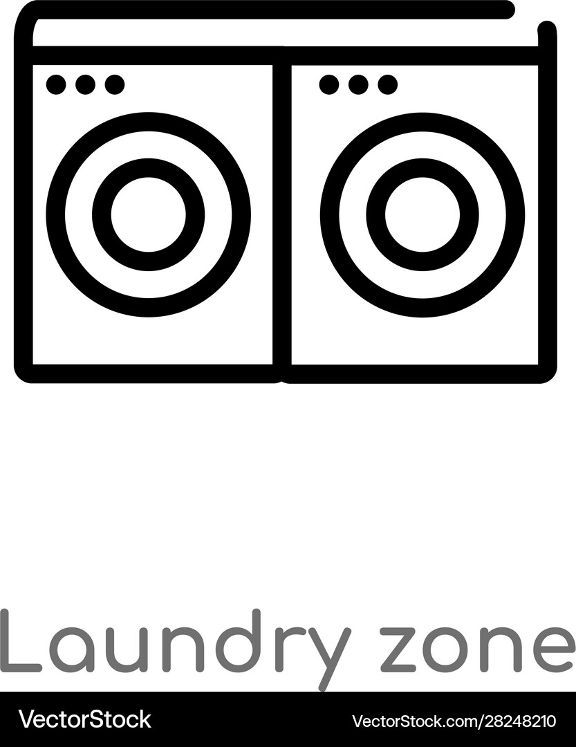 Outline laundry zone icon isolated black simple Vector Image