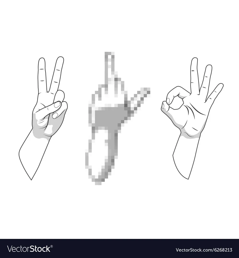 Inappropriate Hand Gestures Middle Finger Pixel Perfect Gradient