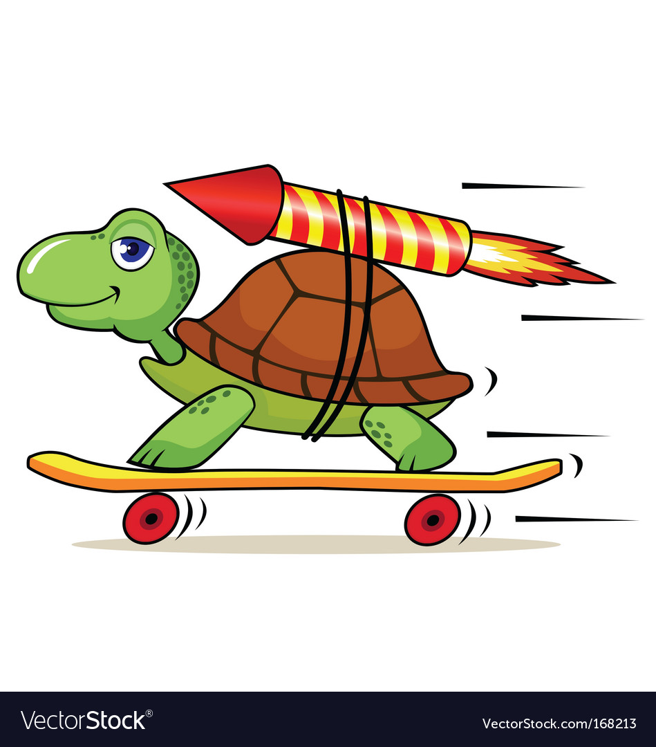 Fast turtle Royalty Free Vector Image - VectorStock