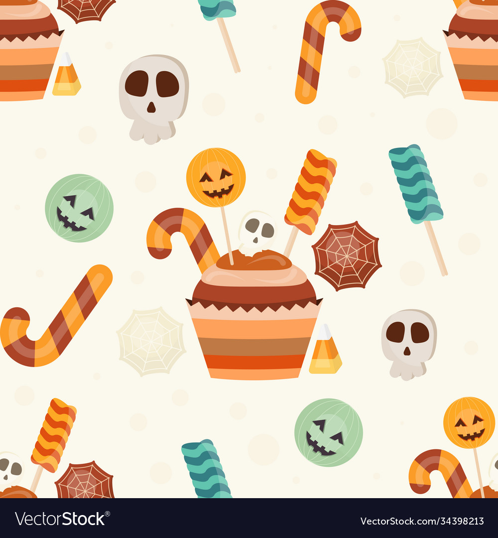 Halloween seamless pattern Royalty Free Vector Image