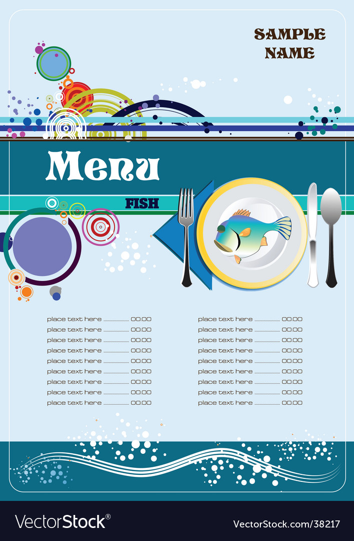 Fish restaurant menu Royalty Free Vector Image
