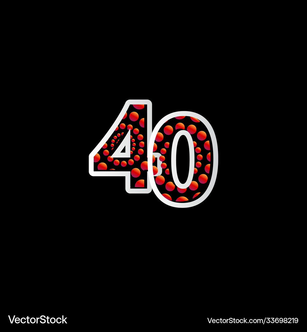 40 anniversary celebration bubble red number Vector Image
