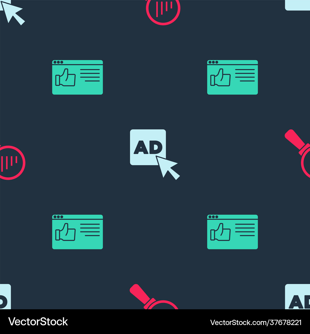 Set magnifying glass and analysis advertising Vector Image