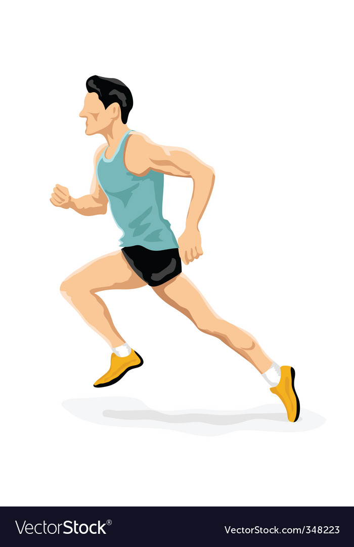 Athlete running Royalty Free Vector Image - VectorStock